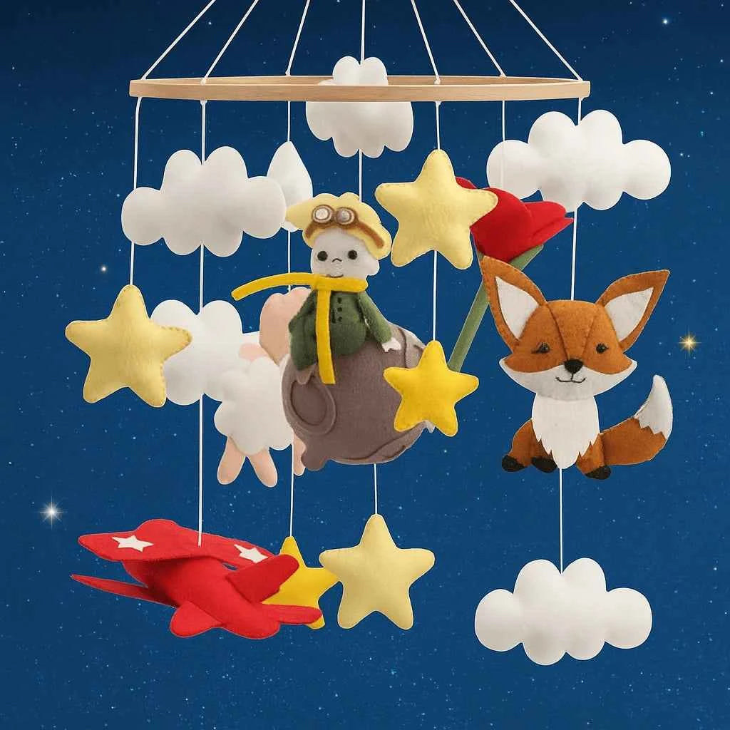The Little Prince Baby Mobile | Handmade Felt Cot Mobile with Plane, S ...